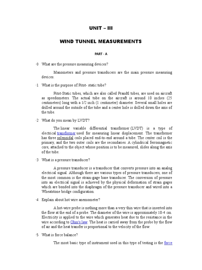 Wind Tunnel Measurements: A Guide to Common Pressure, Velocity, and ...