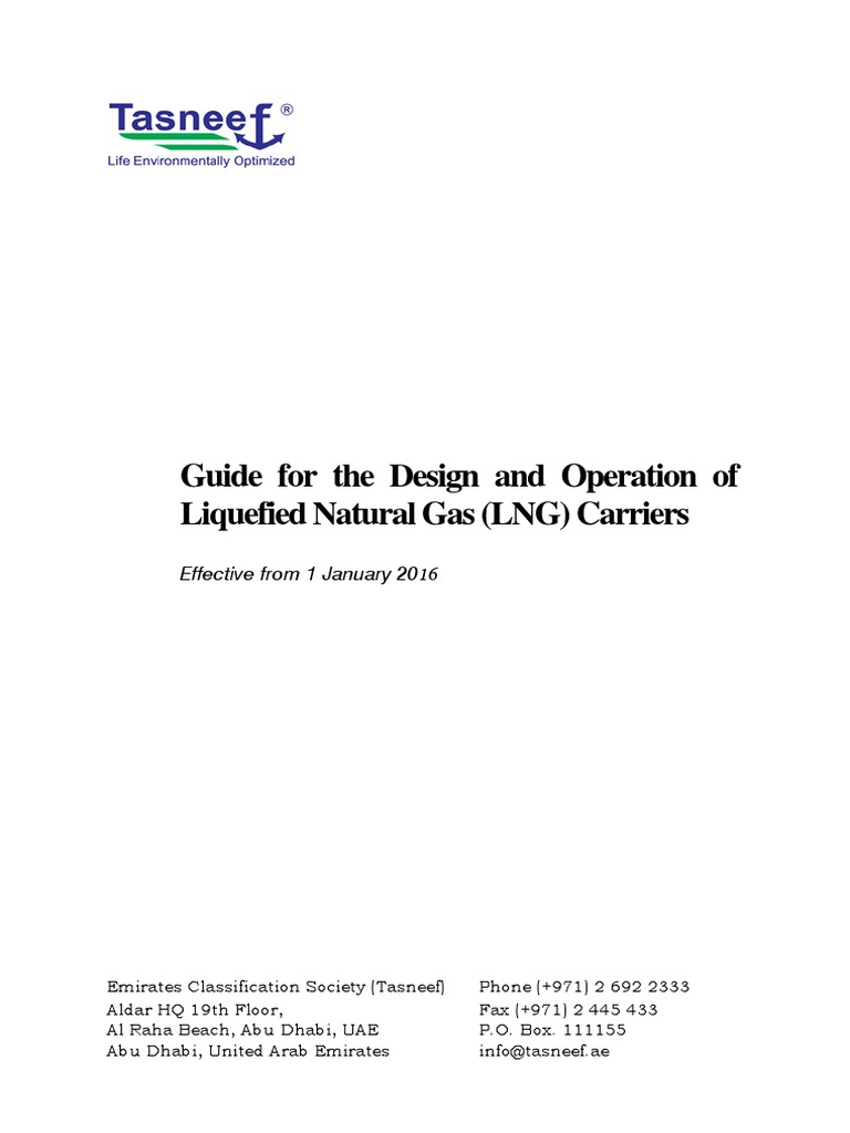 Guide For The Design and Operation of Liquefied Natural Gas (LNG ...