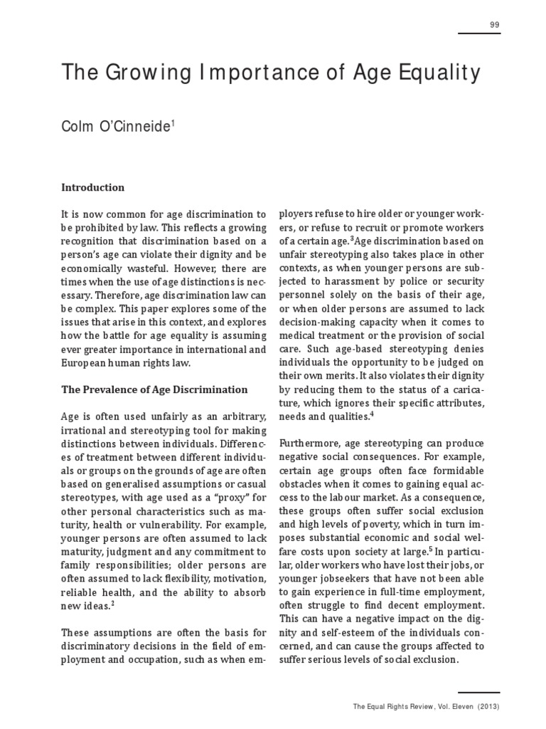 Age Discrimination and Human Rights | PDF | Ageism | European ...