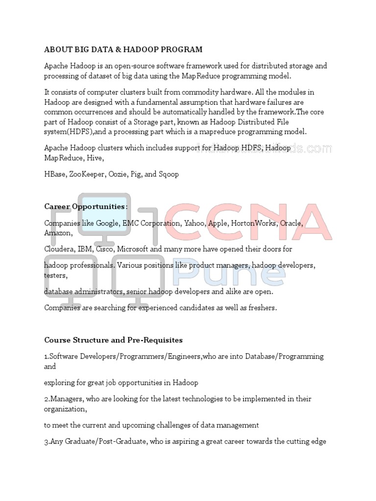 Hadoop Development Download Syllabus PDF | PDF | Apache Hadoop | Map Reduce