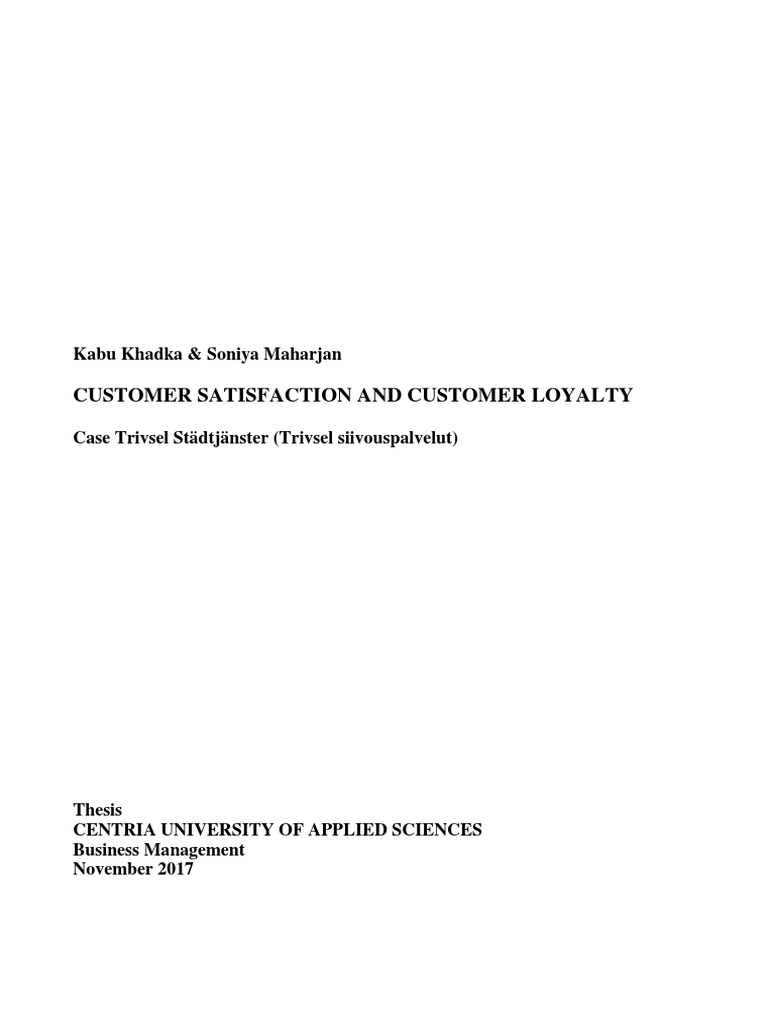 Customer Satisfaction and Loyalty Analysis | PDF | Customer ...