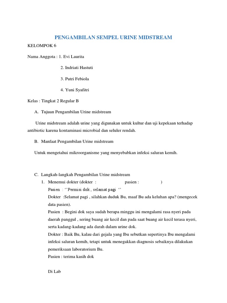 Panduan Pengambilan Urine Midstream | PDF | Kesehatan Holistik | Sains ...