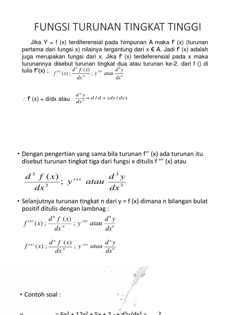 Fungsi Turunan Tingkat Tinggi | PDF