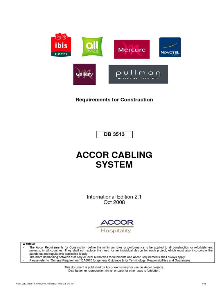 Accor Cabling System Requirements | PDF | Electrical Connector ...