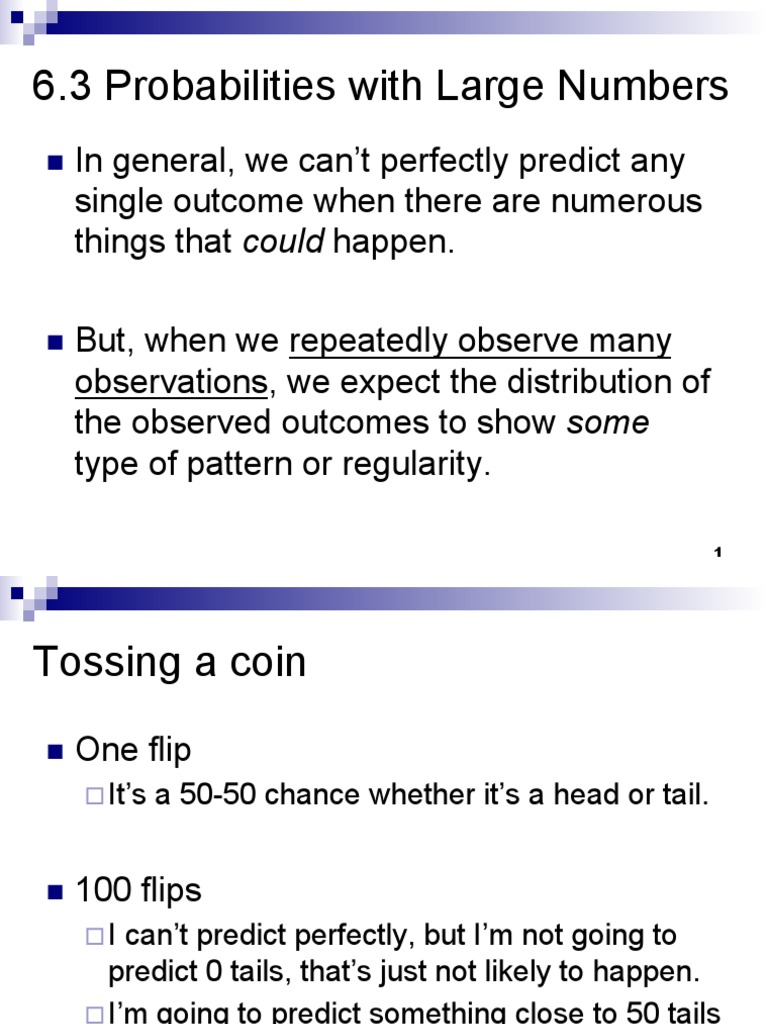 Section 6.3 Law Large Numbers | PDF | Expected Value | Probability