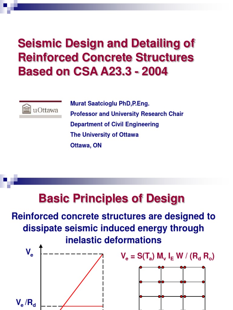 Seismic Design of RC Structures - Saatcioglu | PDF | Beam (Structure ...