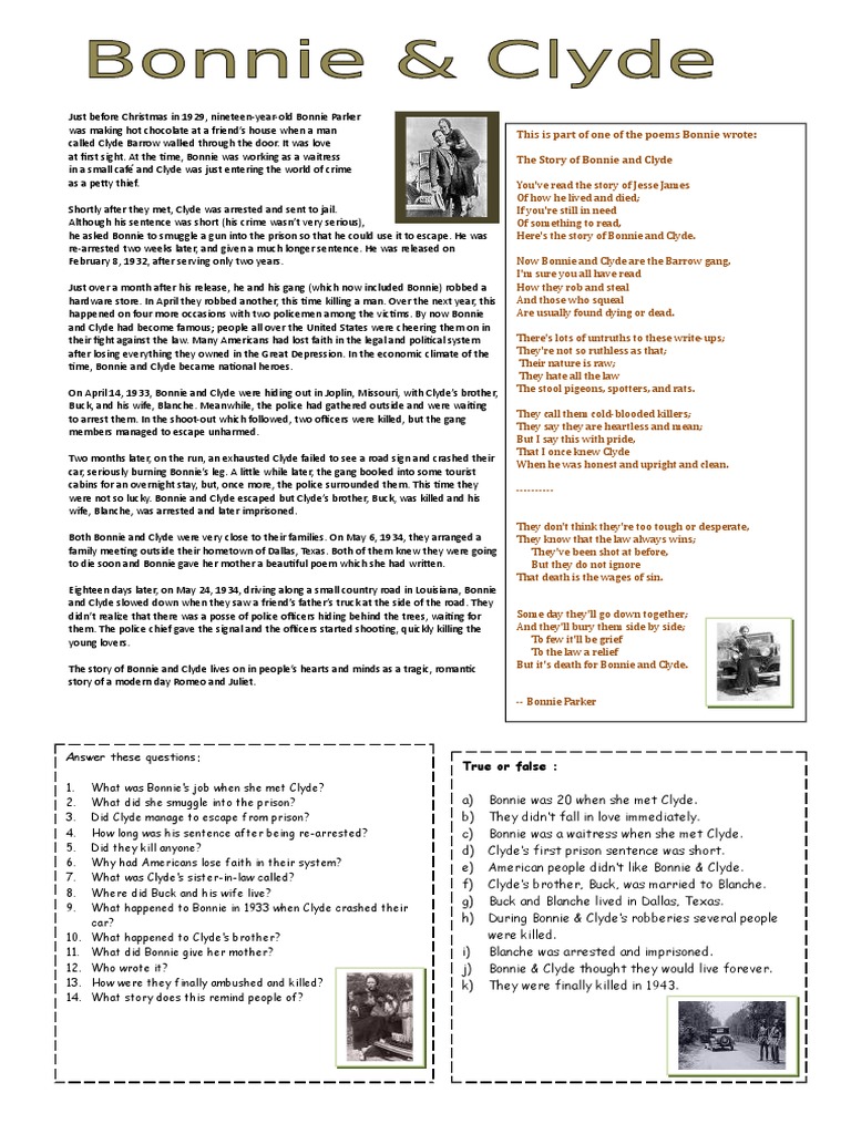 This Is Part of One of The Poems Bonnie Wrote: The Story of Bonnie and ...