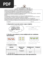 PRUEBA DE MATEMÁTICAS 4° Multiplicación | PDF | Multiplicación