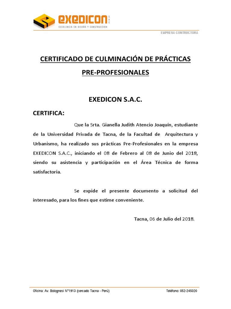 Carta Culminacion de Practicas | PDF