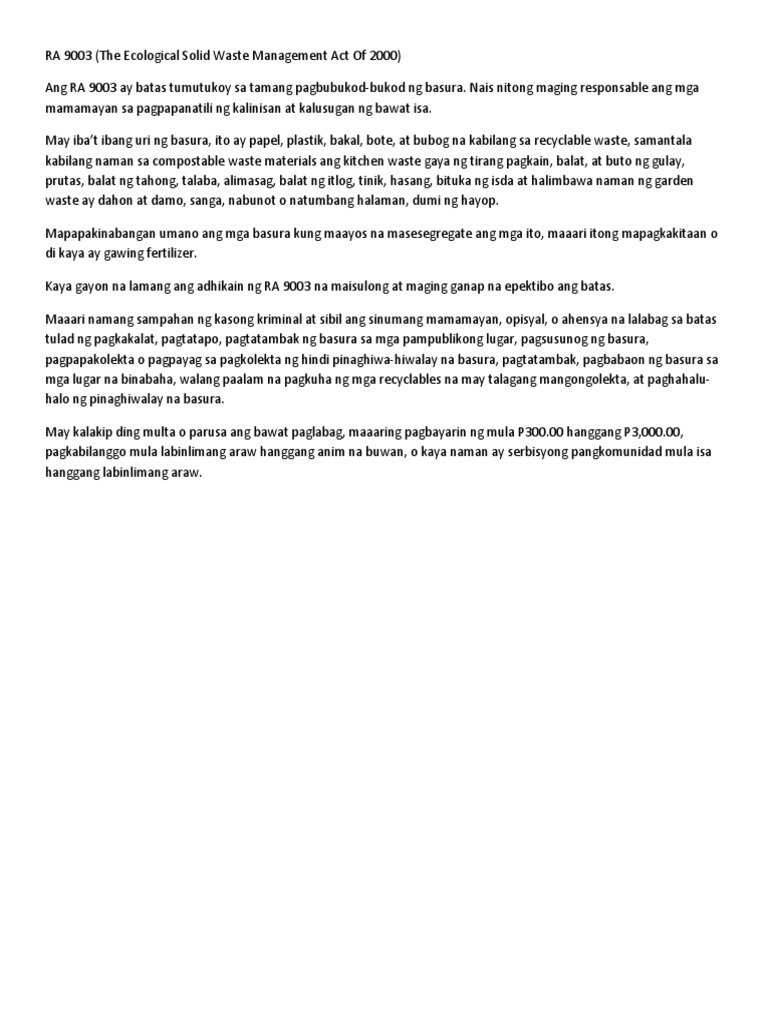 Ra 9003 | PDF
