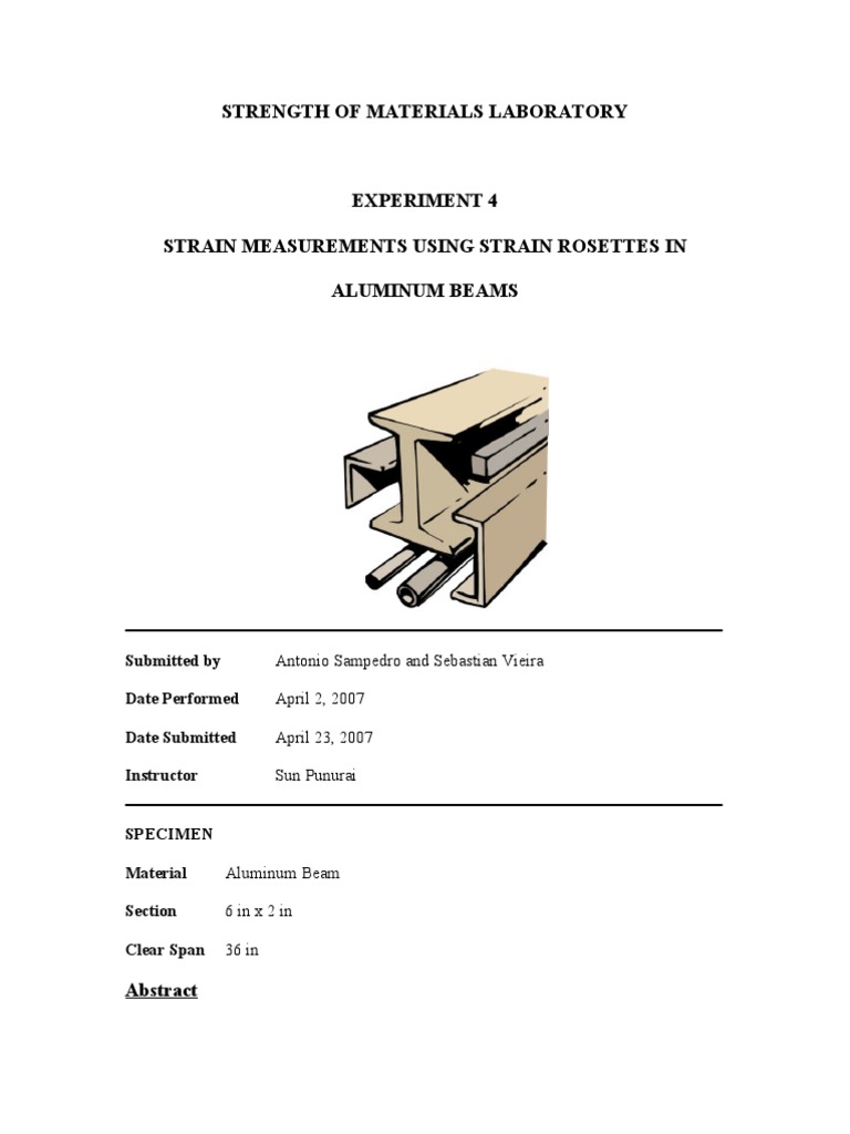 Experiment 4 | PDF | Stress (Mechanics) | Cartesian Coordinate System