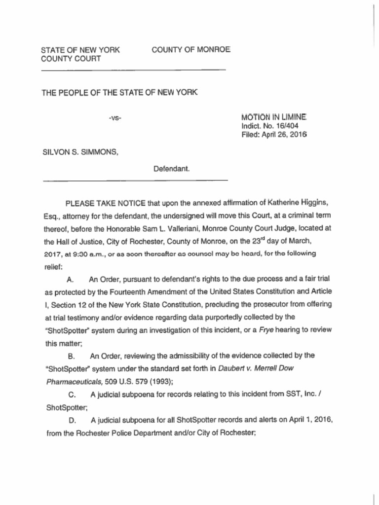 Shotspotter in Limine FINAL | PDF | Daubert V. Merrell Dow ...