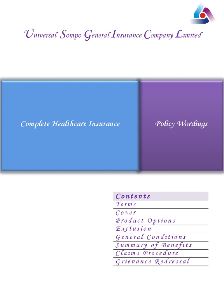 Universal Sompo Healthcare Policy | PDF | Patient | Insurance