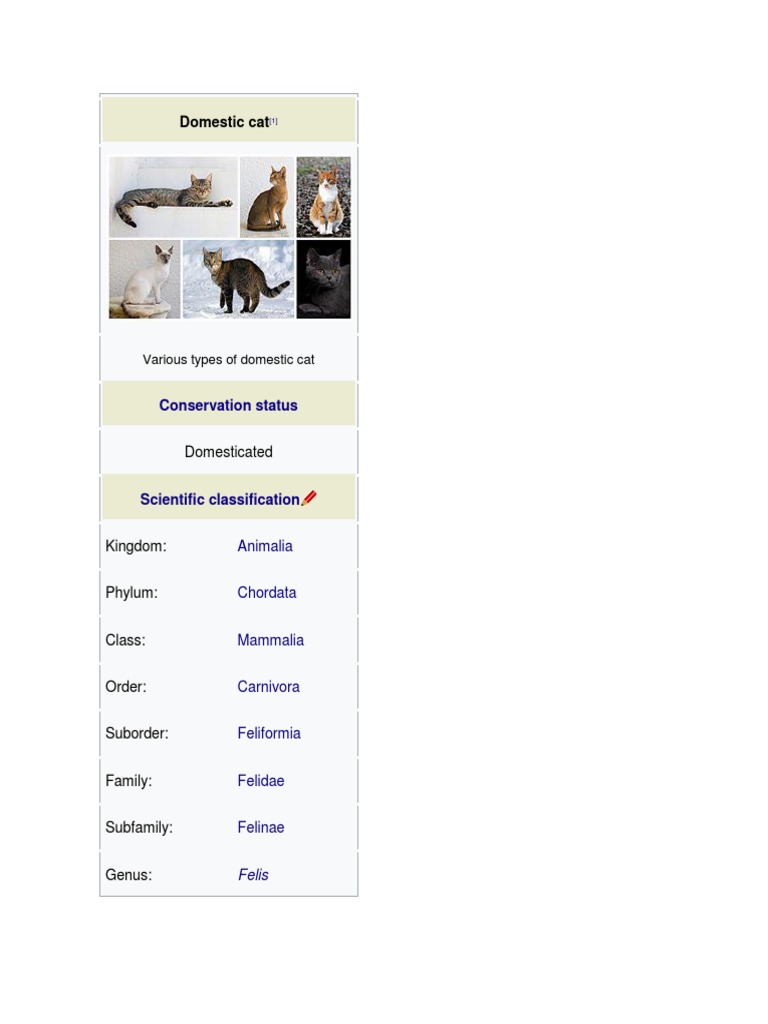 Domestic Cat Conservation Status | PDF
