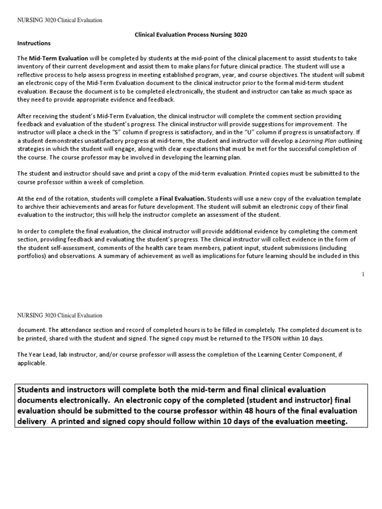 Nurs 3020 Midterm Evaluation | PDF | Nursing | Patient
