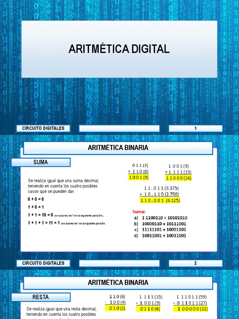 Aritmética Digital | PDF | Decimal codificado en binario | Notación