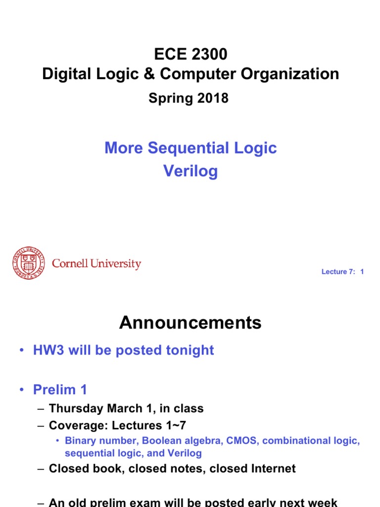 Lecture07 PDF | PDF | Hardware Description Language | Logic Gate