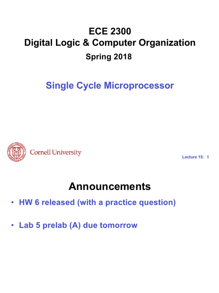 Lecture15 PDF | PDF | Dynamic Random Access Memory | Logic Gate