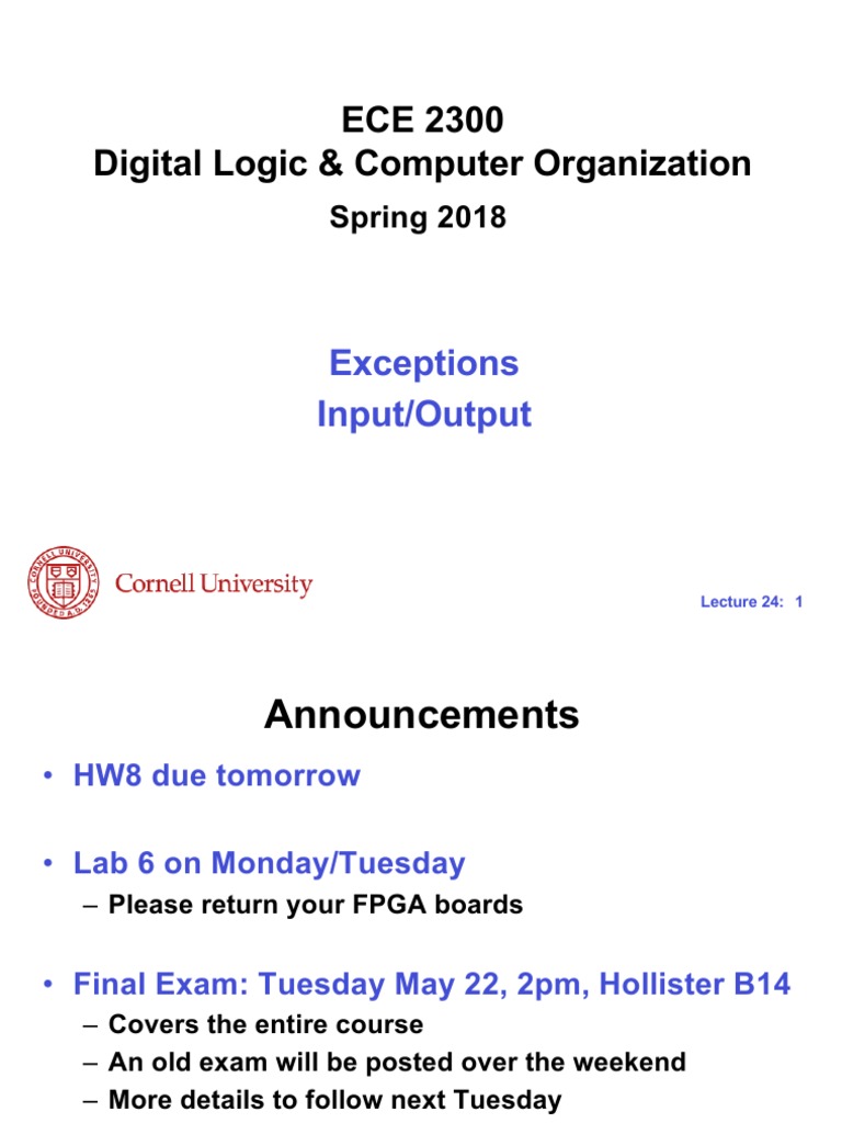 Lecture24 PDF | PDF | Input/Output | Cpu Cache