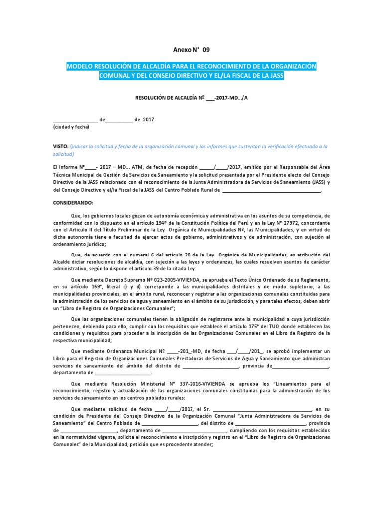 Modelo RA de Reconocimiento de La OC y CD Sin Comite Electoral | PDF ...