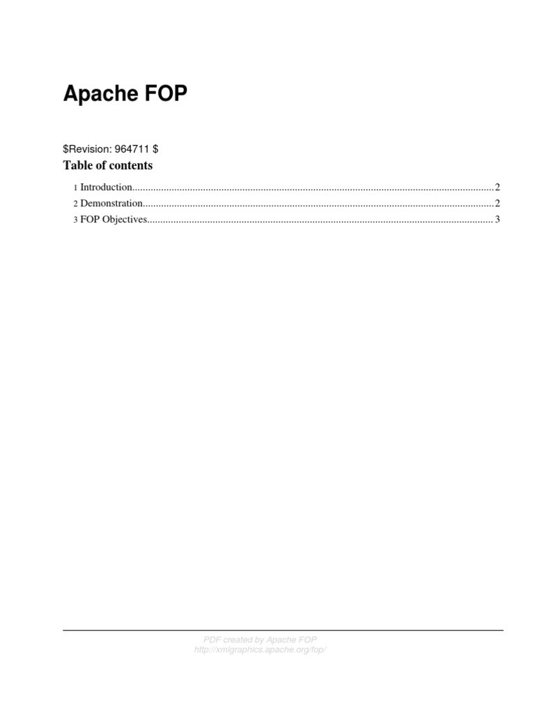 Apache Fop Revision 964711 Pdf Xslt Xml