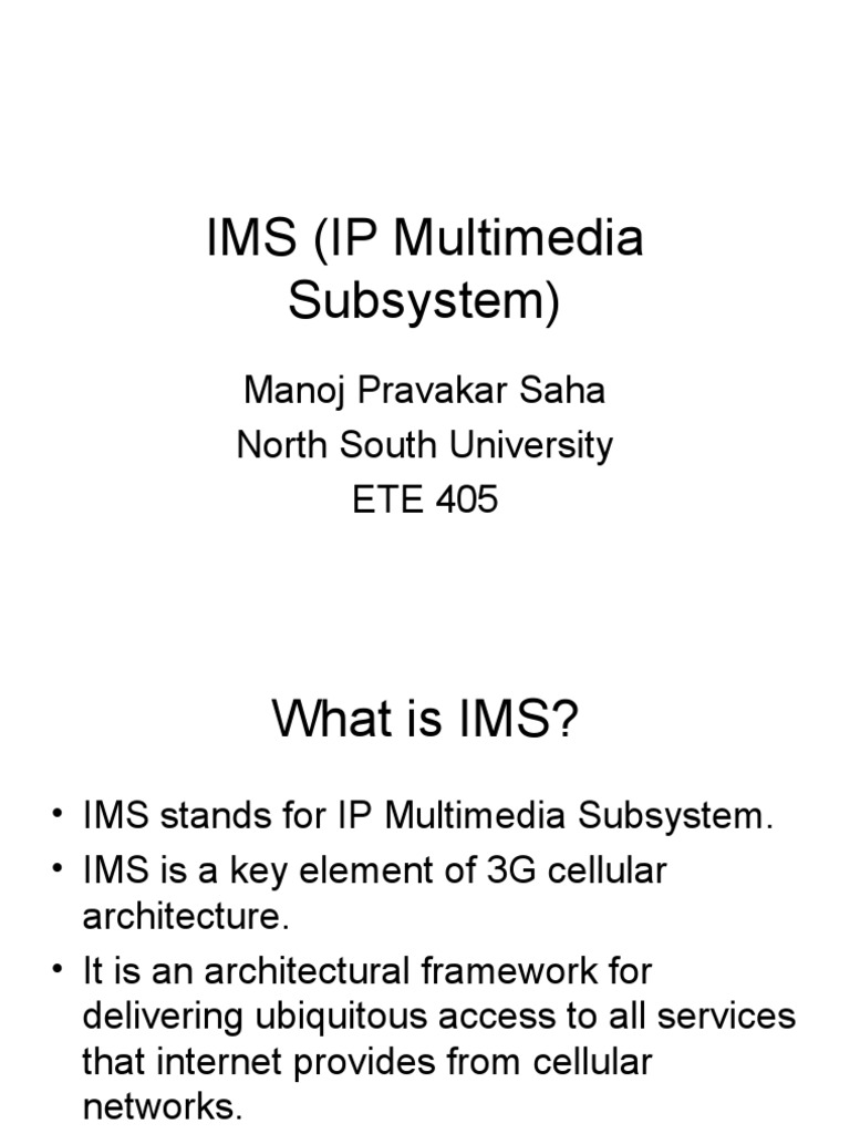 IMS (IP Multimedia Subsystem) | PDF