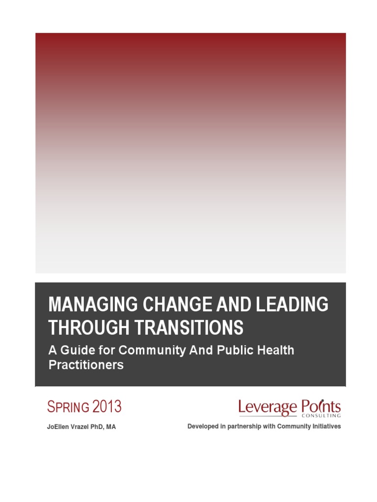Change Management in Public Health Guide | PDF | Leadership | Community