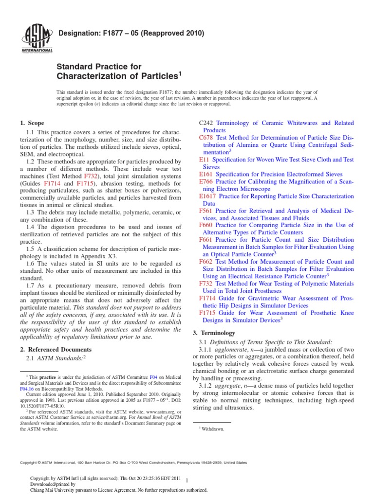 Astm F1877 PDF | PDF | Scanning Electron Microscope | Microscope