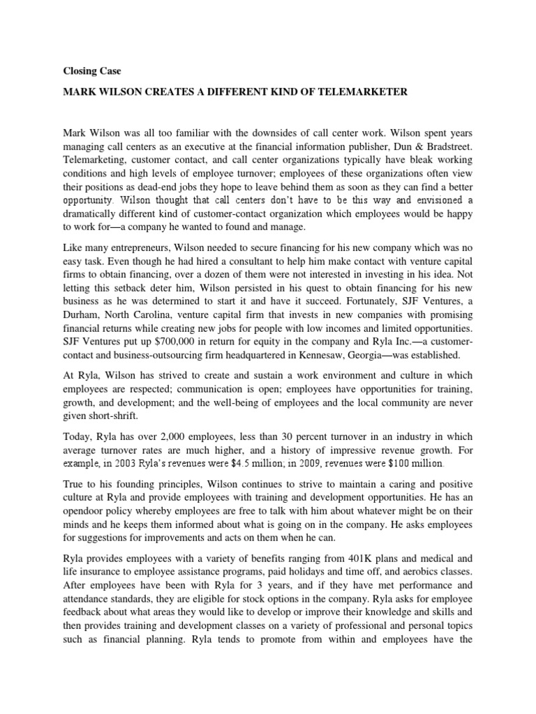 Closing Case Chapter 2 | PDF