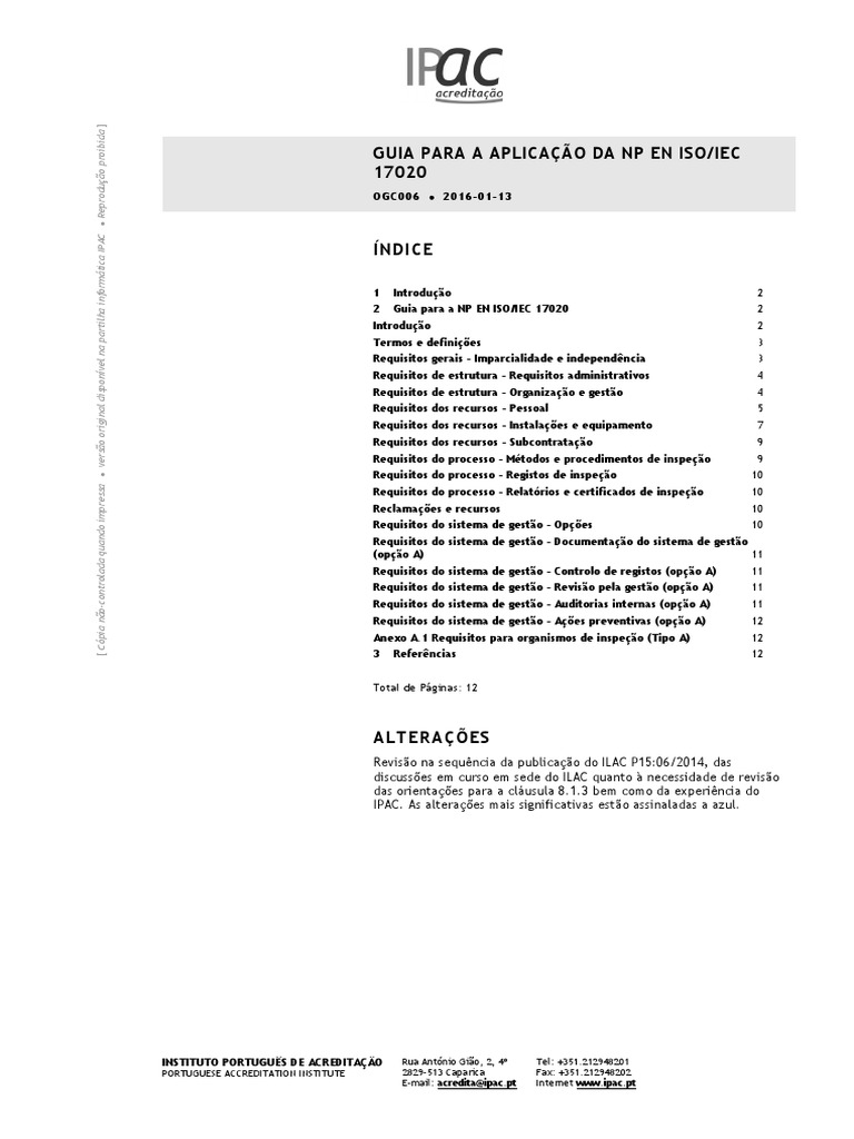 Guia para Aplicação da ISO/IEC 17020 | PDF | Organismos | Informação