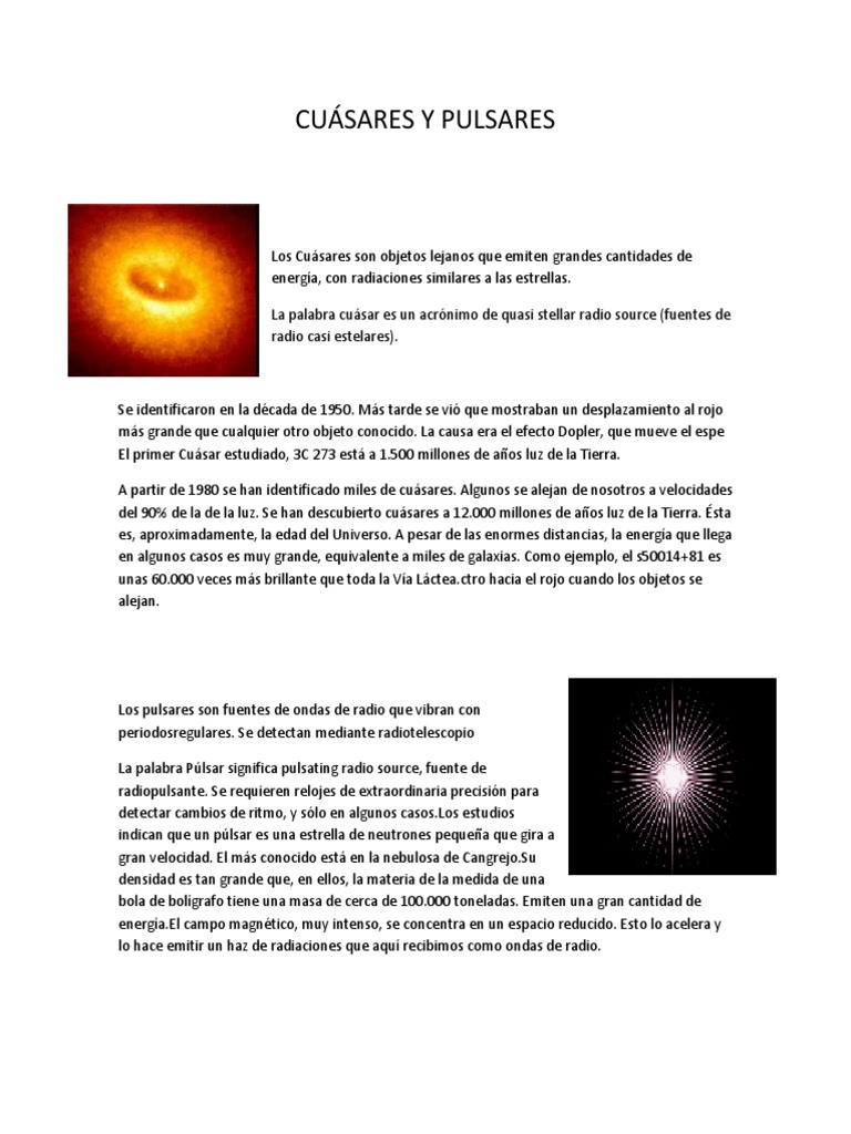 Cuasares y Pulsares2 | PDF | Quásar | Astronomía