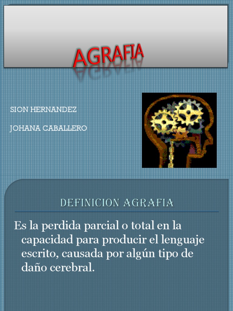 AGRAFIA | PDF | Afasia | Hemisferio cerebral