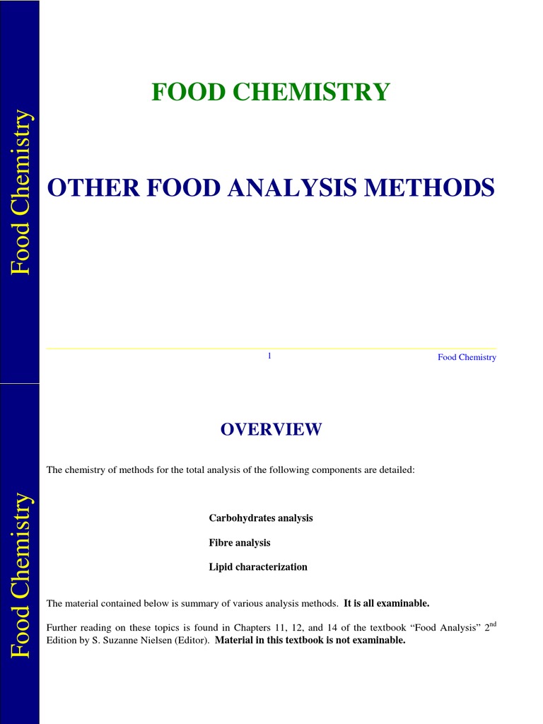 Food Analysis | PDF | Carbohydrates | Dietary Fiber