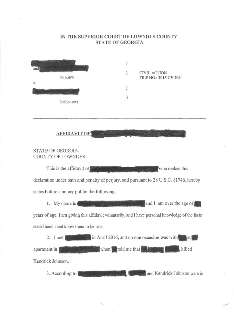 Affidavit in Kendrick Johnson Case | PDF