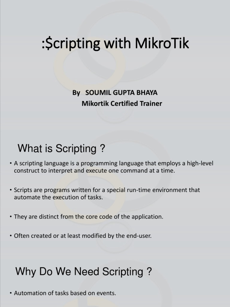 Scripting With Mikrotik Pdf Scripting Language Scope Computer 4987