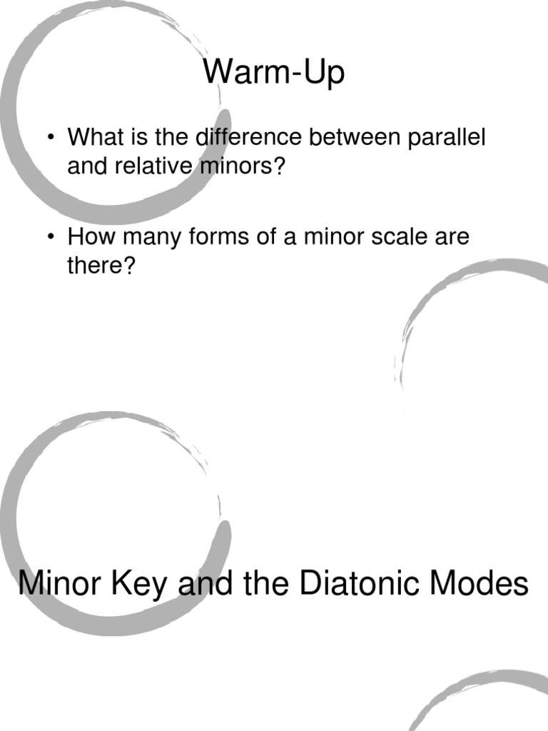 Warm-Up: - What Is The Difference Between Parallel and Relative Minors ...