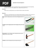 Farm Tools and Equipments | PDF | Plough | Soil