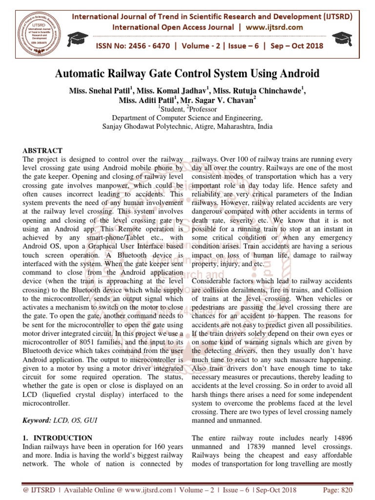 Automatic Railway Gate Control System Using Android Download Free Pdf Android Operating