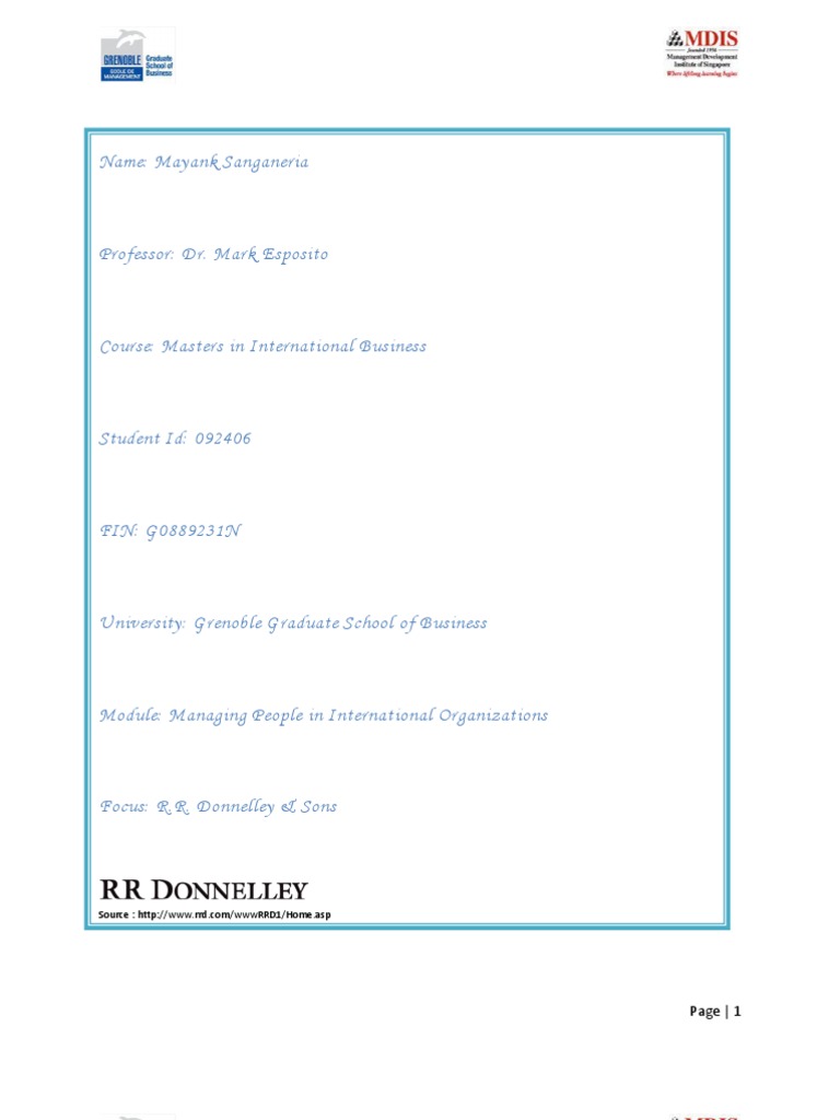 R.R. Donnelley in the 90s Printing Industry | PDF | Printing ...