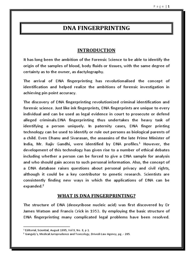 The Discovery of DNA Fingerprinting Revolutionised Criminal ...