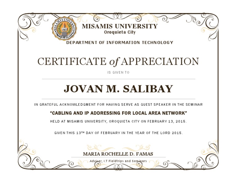 LAN Seminar Guest Speaker Award | PDF