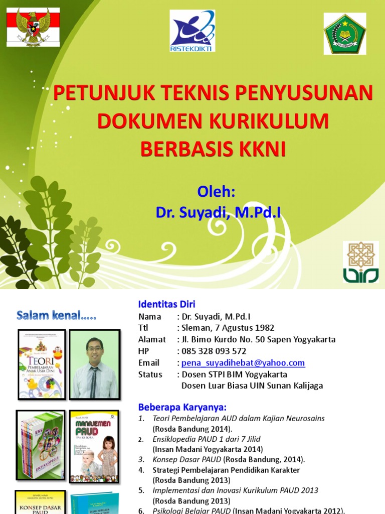 Materi 2a. Dr. Suyadi. Petunjuk Teknis Menyusun Kurikulum PTKI Merujuk KKNI | PDF | Karier ...