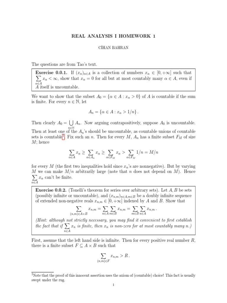 Real hw1 | PDF | Compact Space | Real Analysis