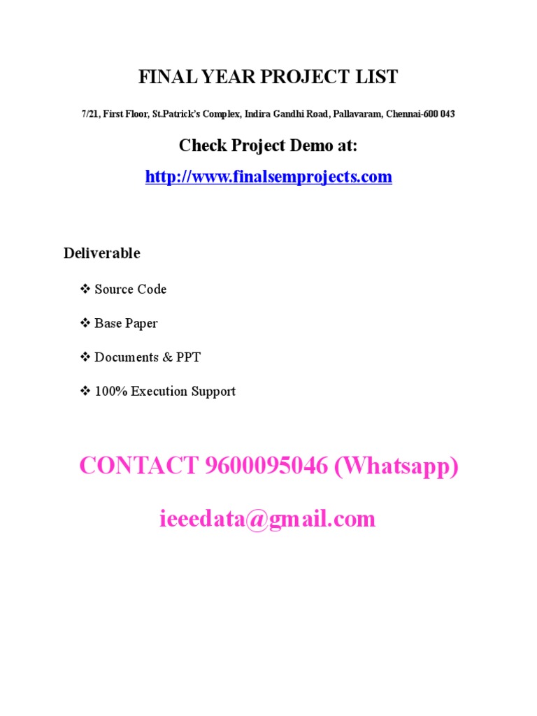 Final Year Project Topics 2017 18 NS2 | PDF | Wireless Sensor Network ...