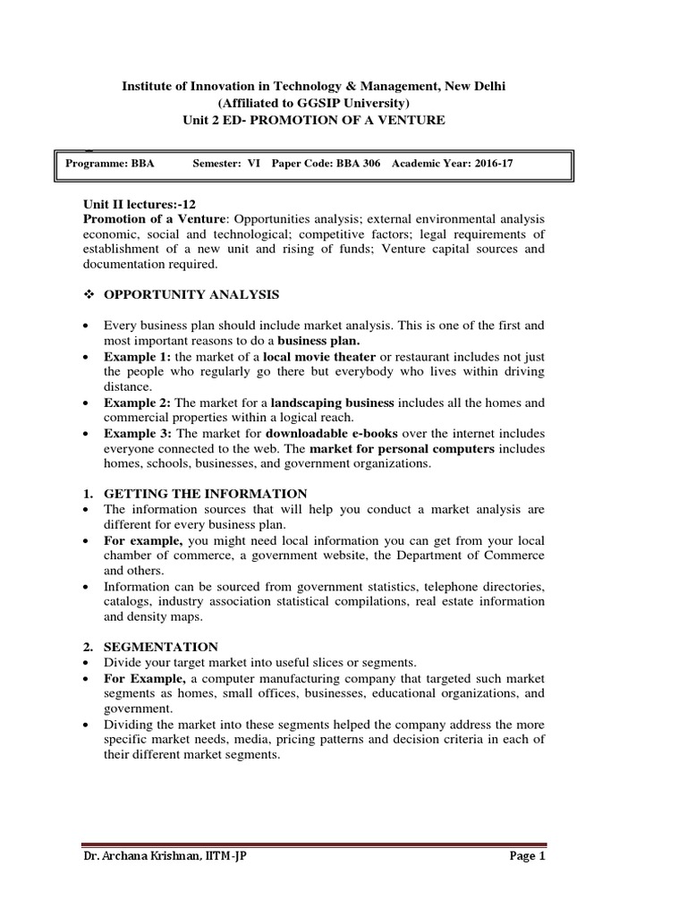 Unit 2 Promotion of A New Venture | PDF | Venture Capital | Corporate ...