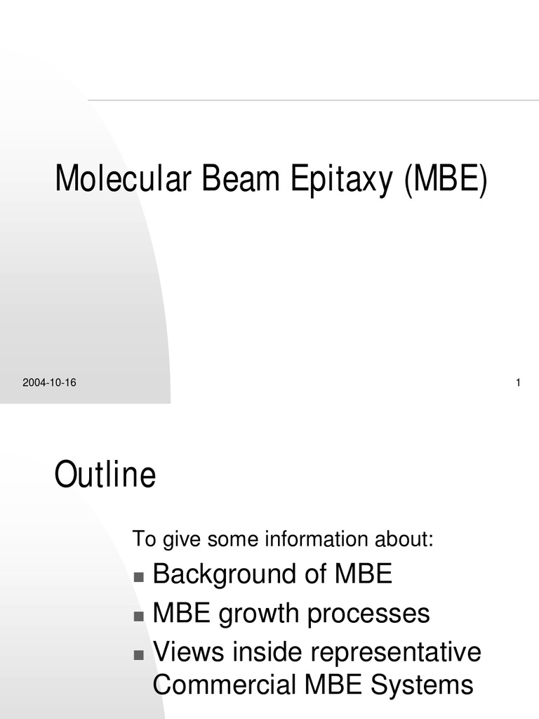 Molecular Beam Epitaxy (MBE) | PDF | Epitaxy | Nanotechnology