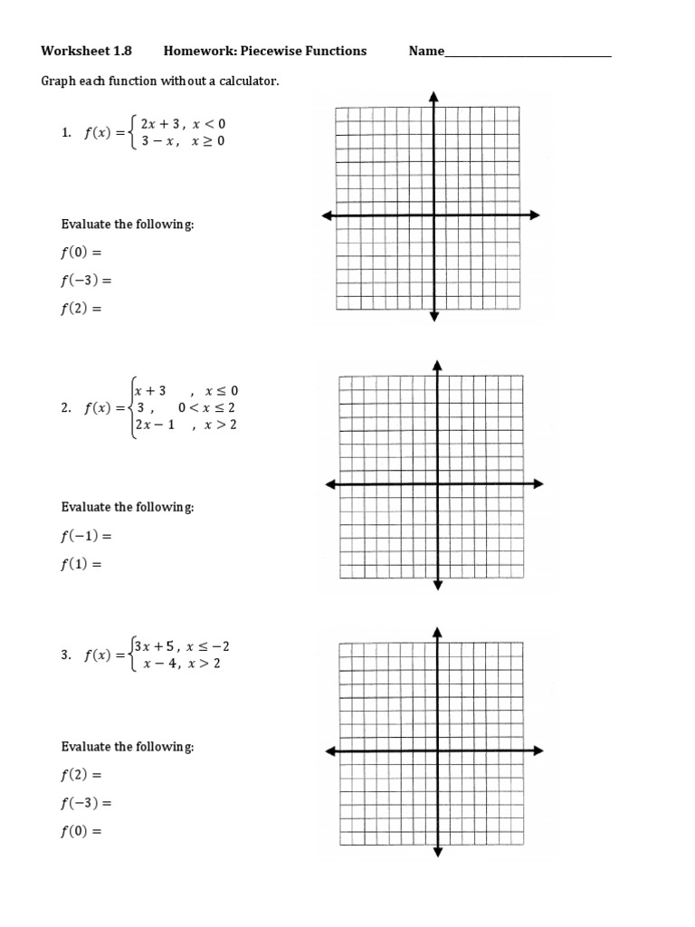 Piecewise Functions: Graphing and Evaluating Various Step Functions ...