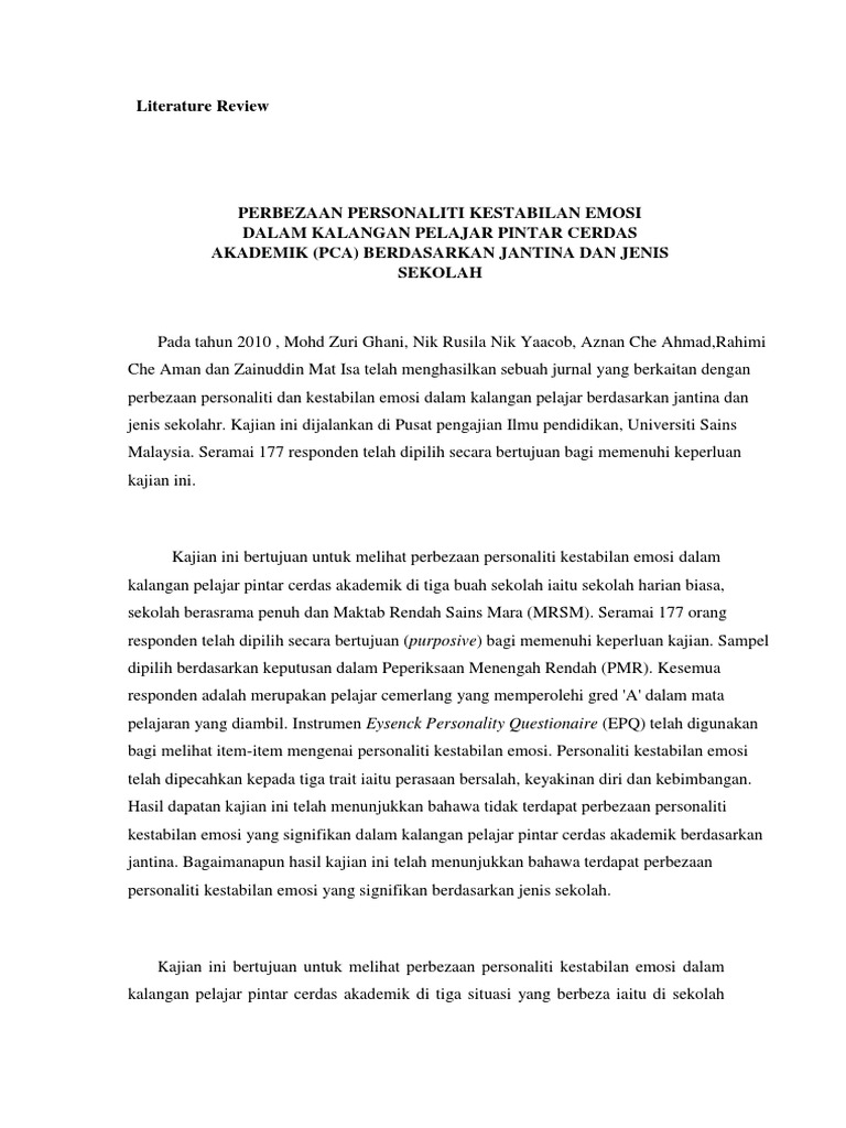 Literature Review (USM) | PDF