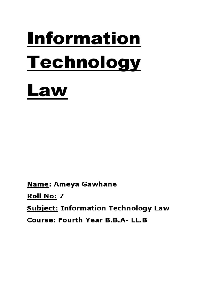 Information Technology Law | PDF | Intellectual Property | Criminal Procedure In South Africa
