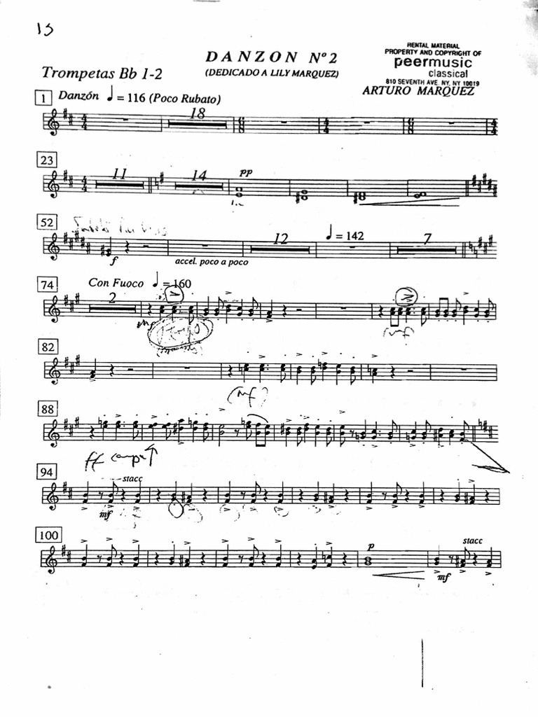 Danzón, Trompetas 1 y 2 Sib | PDF